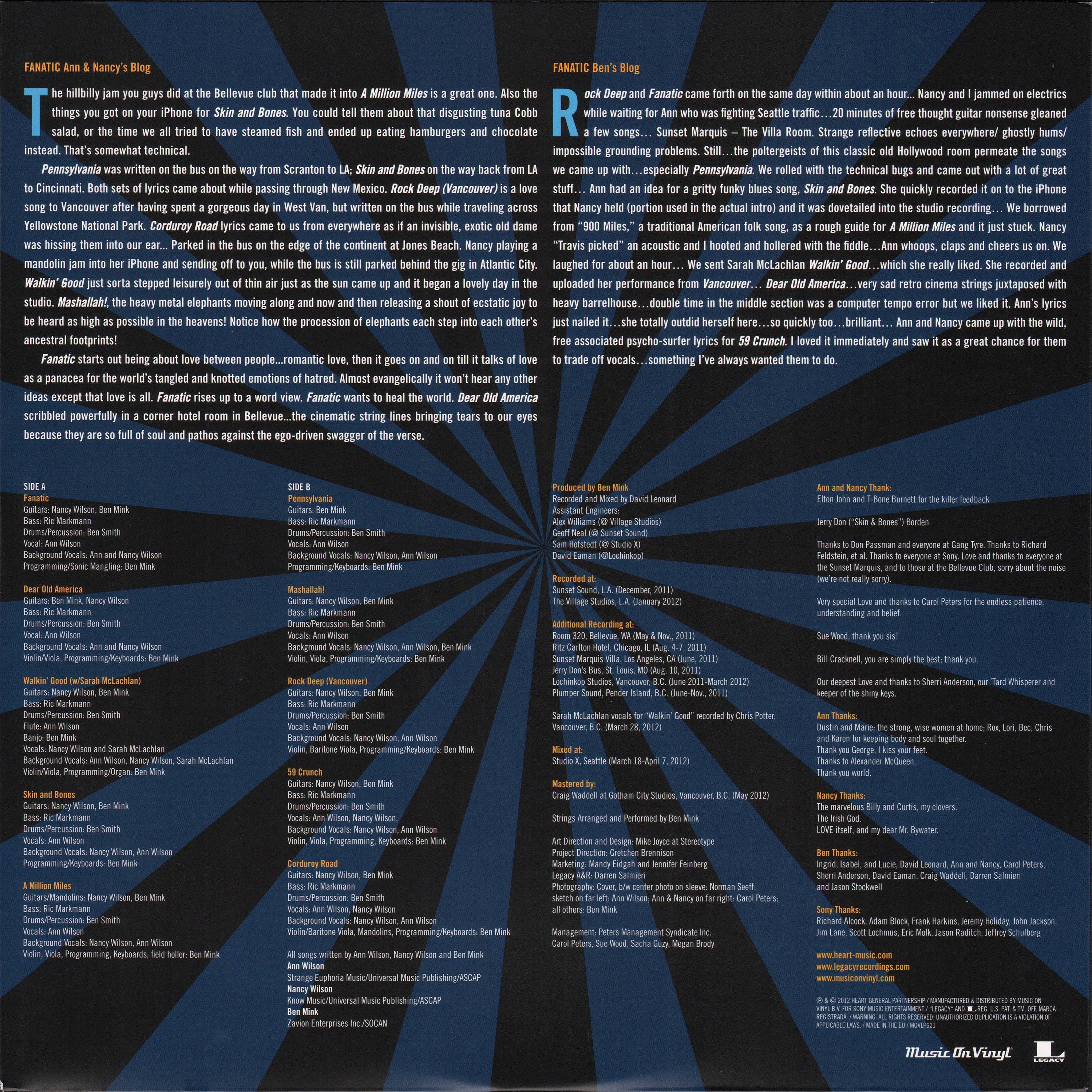 Heart Fanatic : LP Booklet2 | CD Covers | Cover Century | Over 1.000. ...